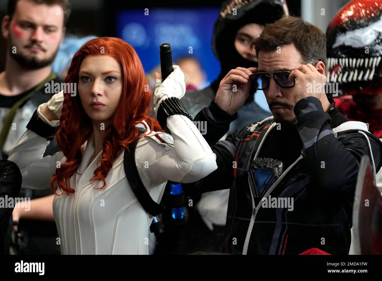 Cosplayers pose for a photo during the Comic Con event in Prague, Czech ...