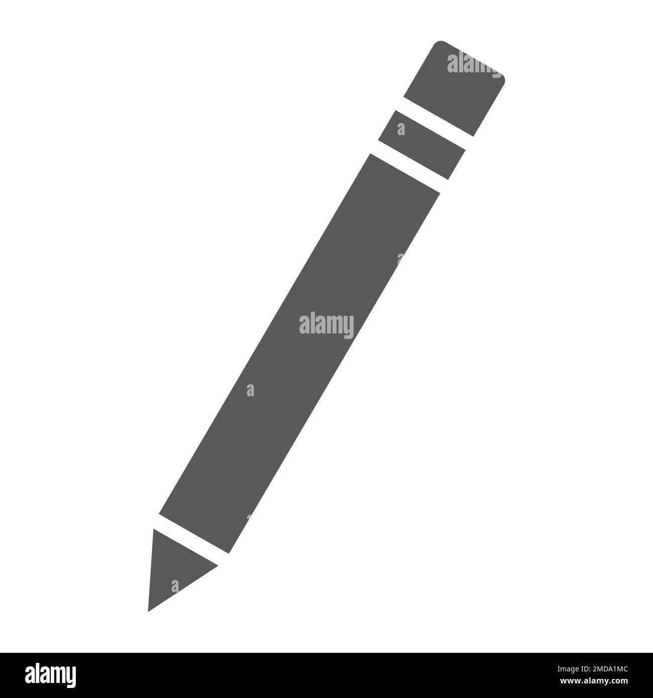 Pencil glyph icon, school and education, edit sign vector graphics, a ...