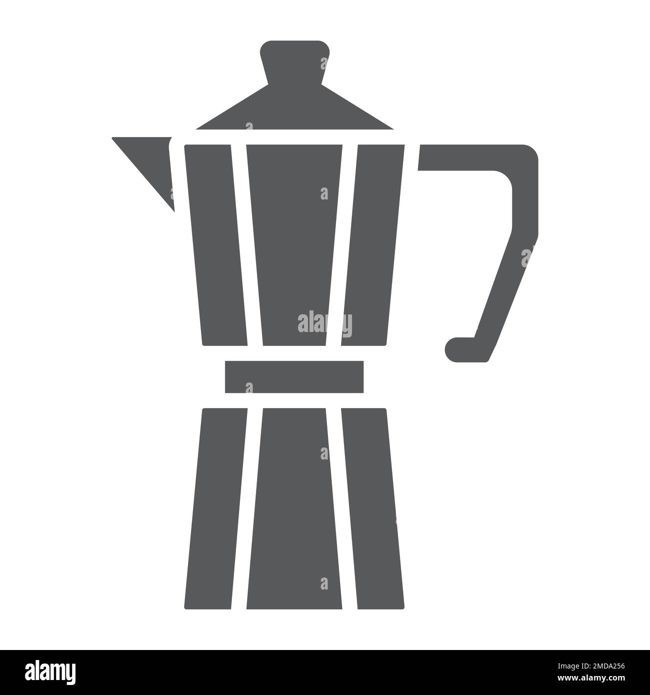 Moka pot glyph icon, coffee and cafe, coffeemaker sign vector graphics ...