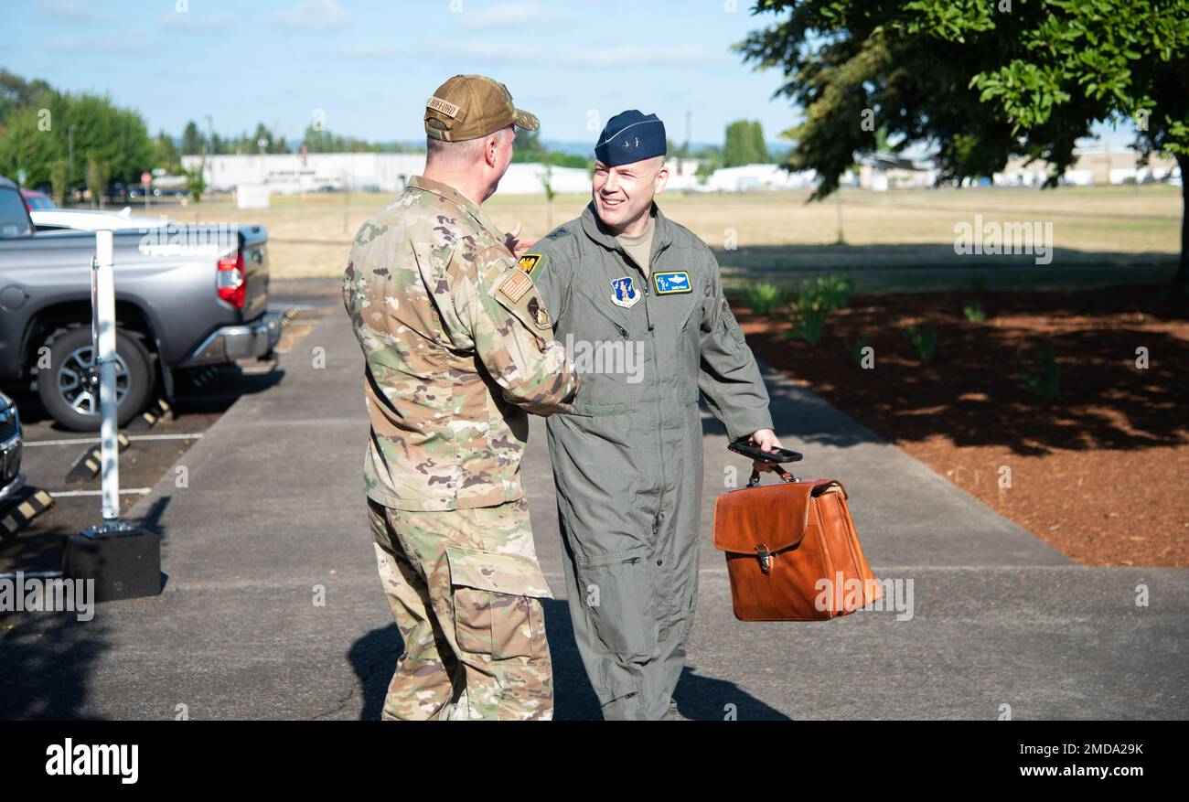 U.S. Air Force Maj. Gen. Duke Pirak, right, deputy director, Air ...