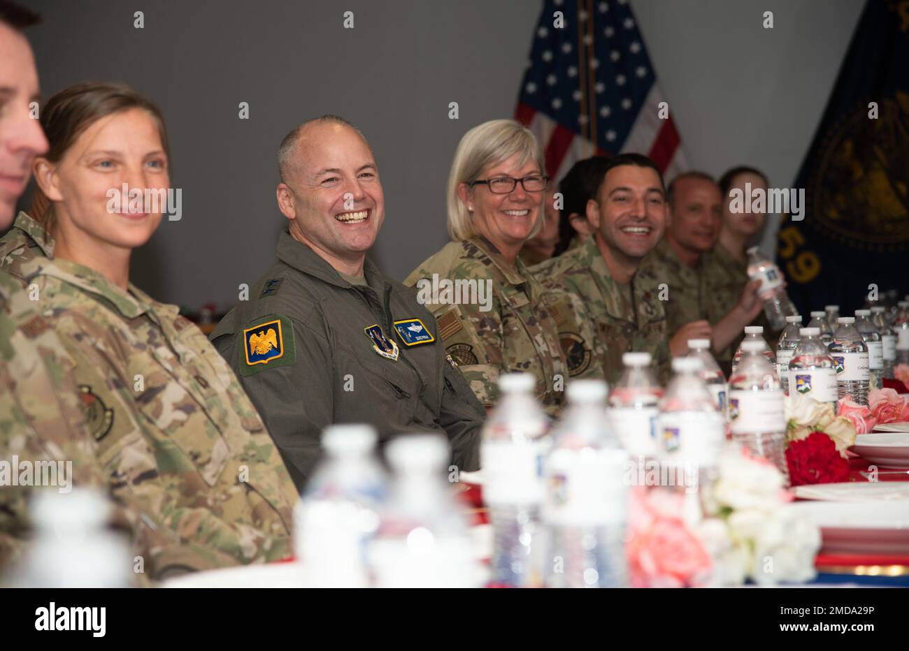 U.S. Air Force Maj. Gen. Duke Pirak, center left, deputy director, Air ...