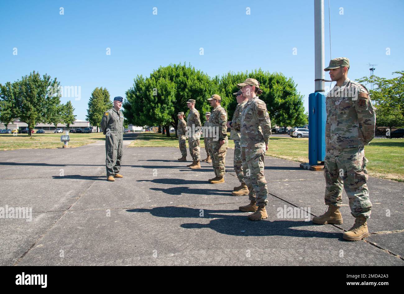 U.S. Air Force Maj. Gen. Duke Pirak, left, deputy director, Air ...