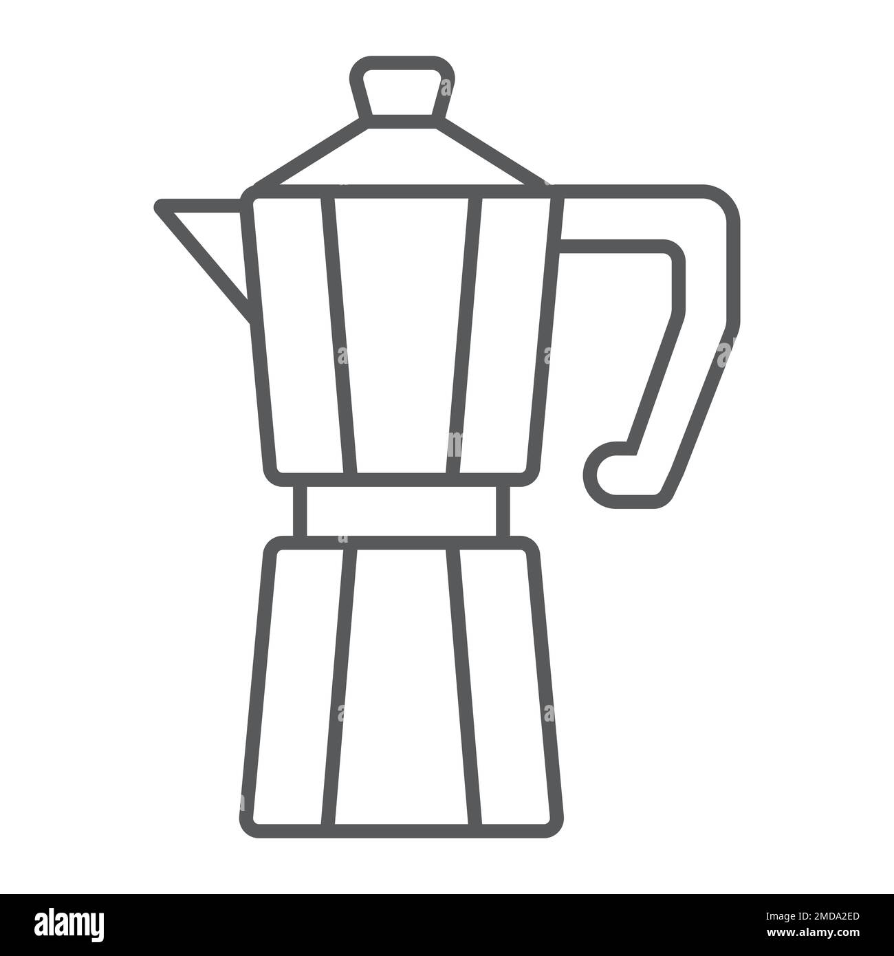 Moka pot thin line icon, coffee and cafe, coffeemaker sign vector ...