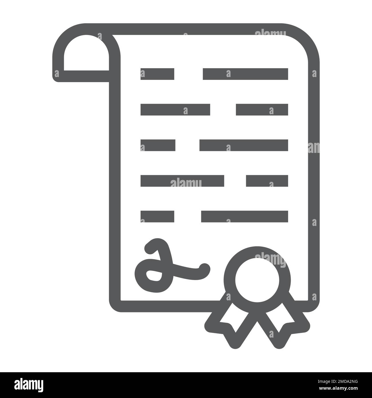 Diploma line icon, school and education, certificate sign vector ...