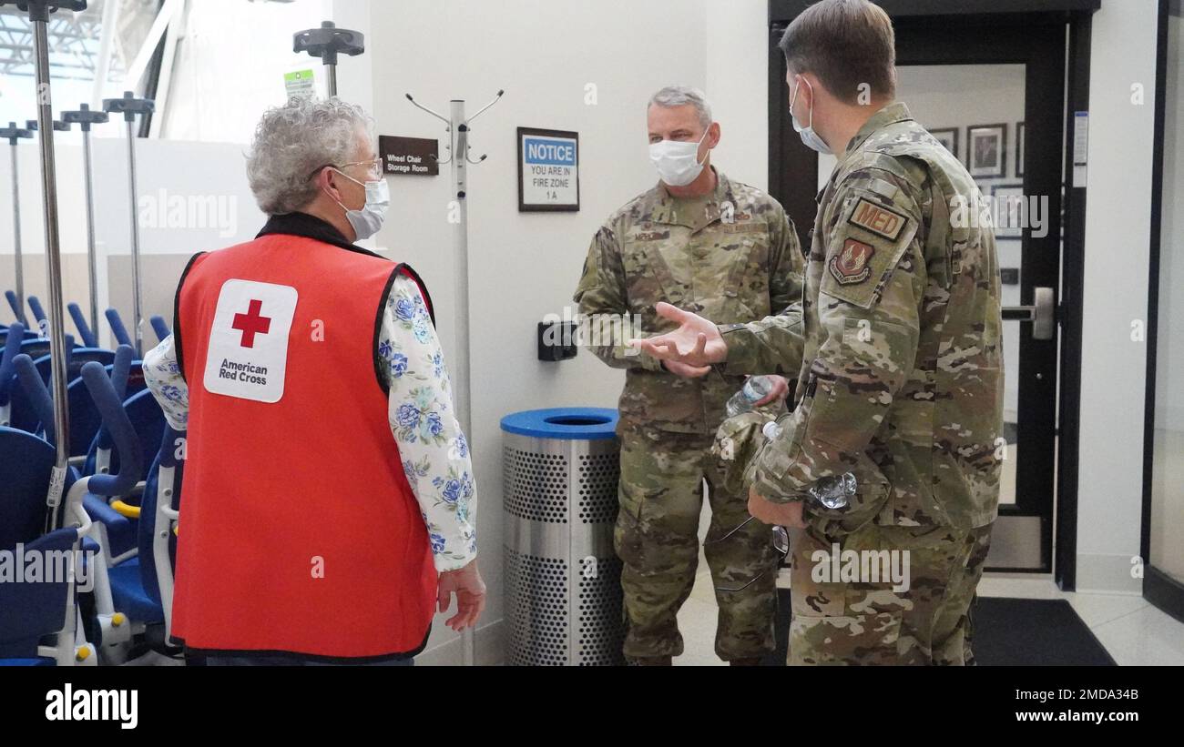 Air Force Col. Christopher Meeker, 88th Air Base Wing and installation commander, gets a behind ...