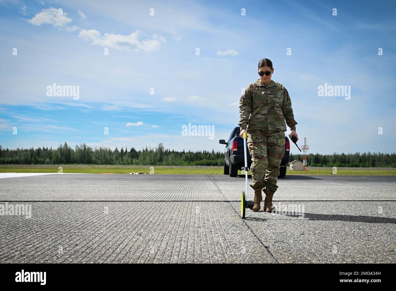 U.S. Air Force Airman 1st Class Alexandra Hammerbeck, a 354th Operations Support Squadron (OSS ...