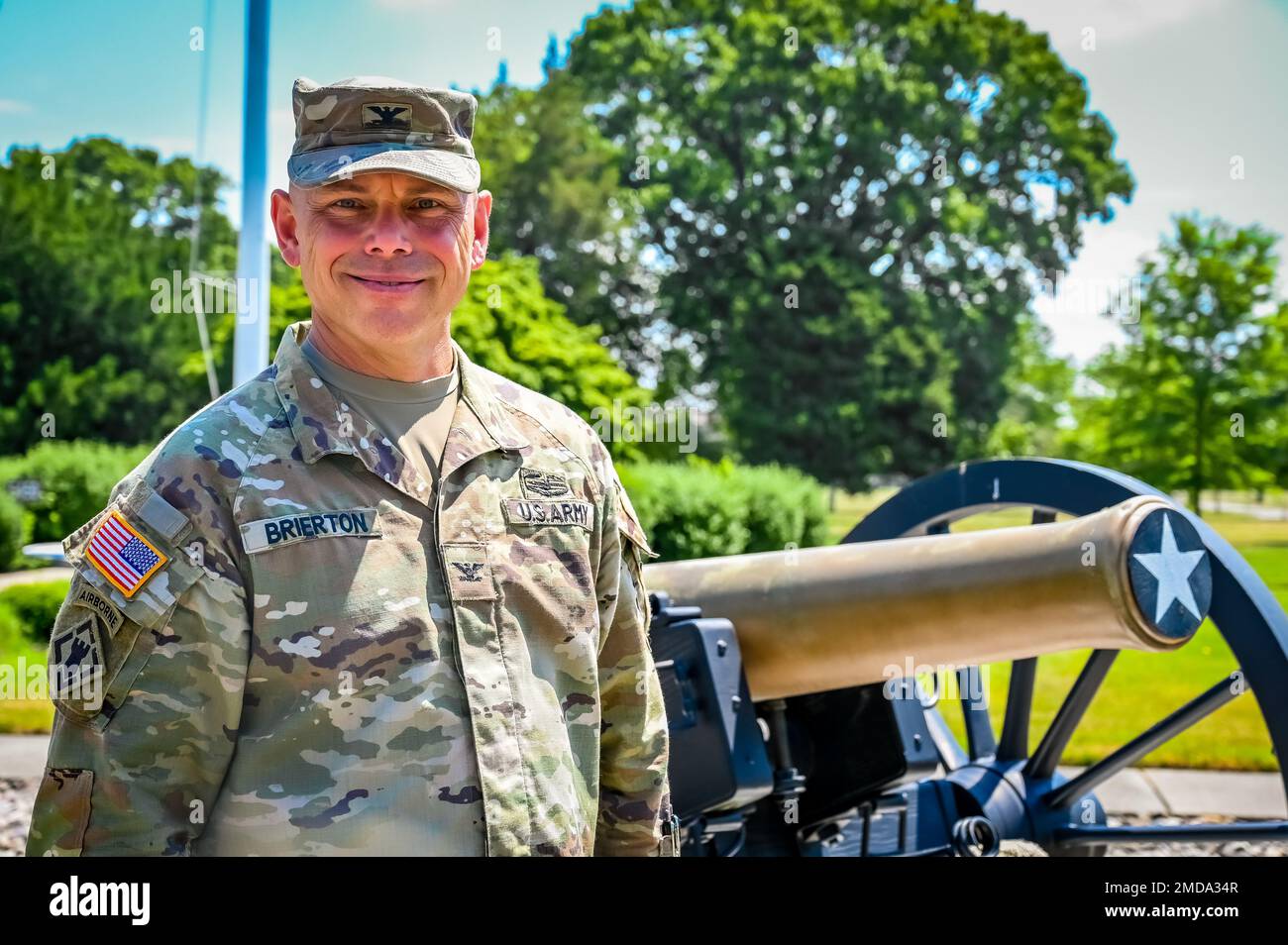 U.S. Army Col. Jon Brierton, Army Support Activity Dix commander, poses ...