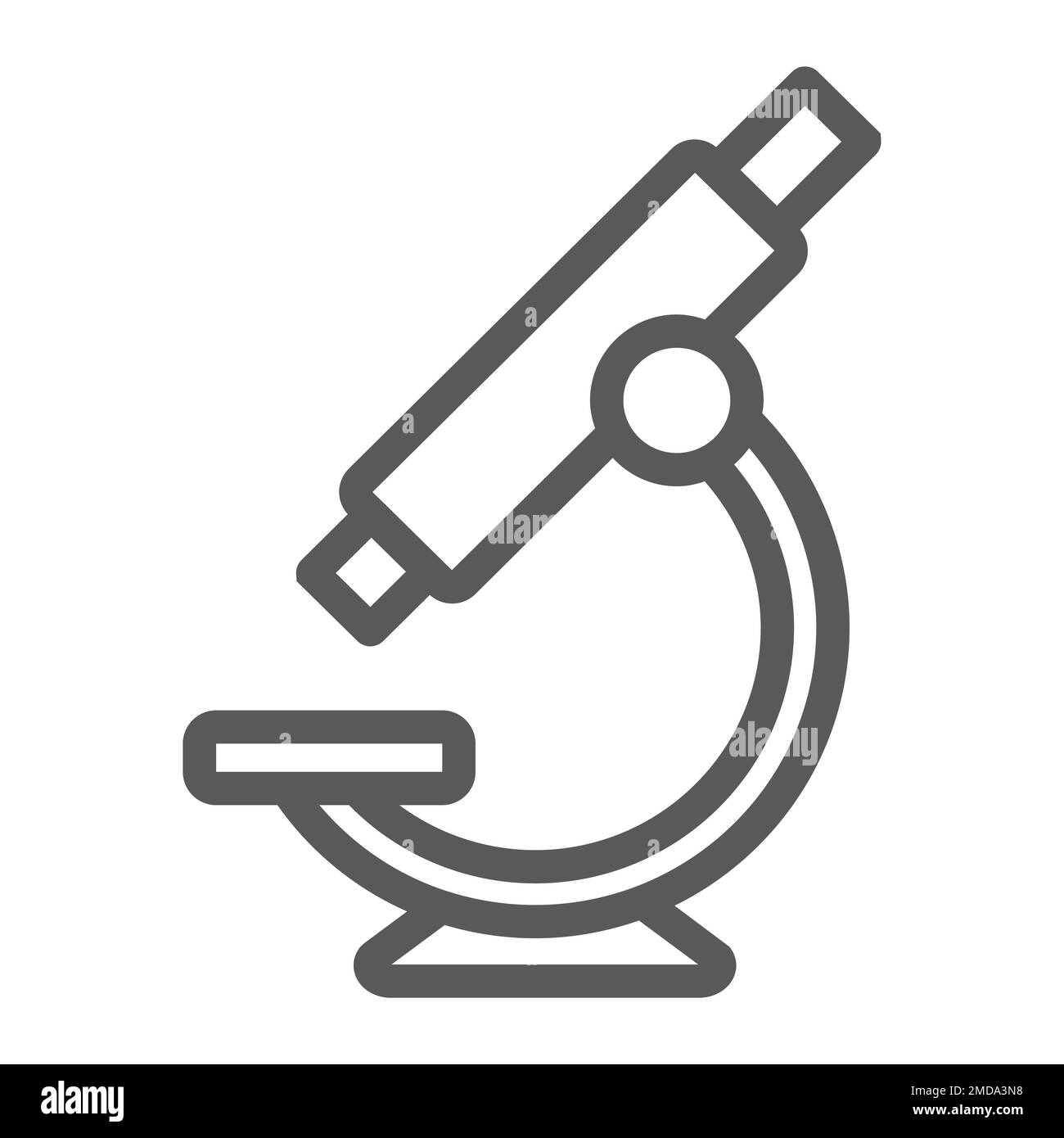 Microscope line icon, school and education, science sign vector ...
