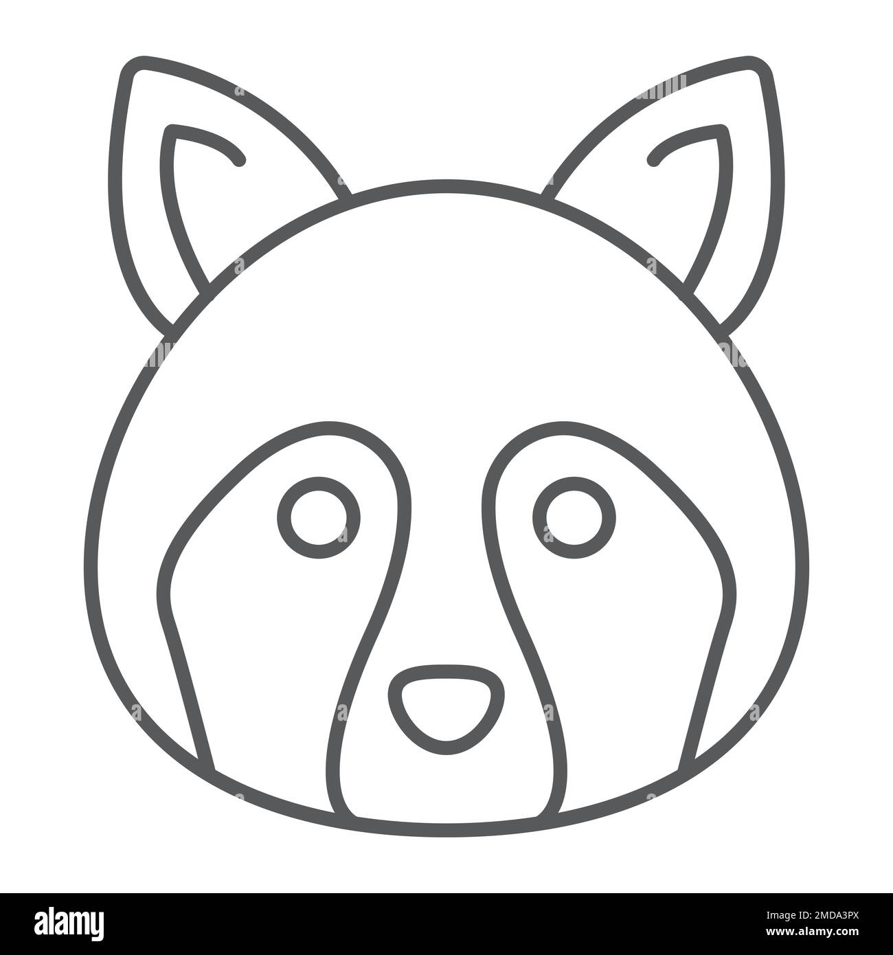 Racoon thin line icon, animal and zoo, coon sign vector graphics, a ...