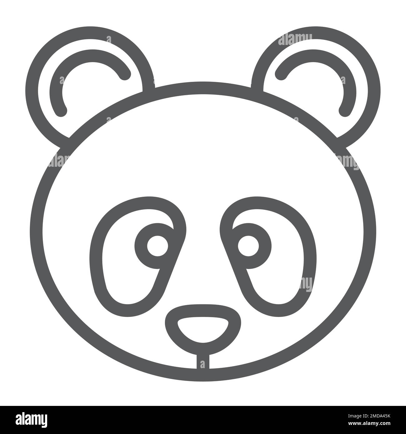 Panda line icon, zoo and animal, fauna sign, vector graphics, a linear ...