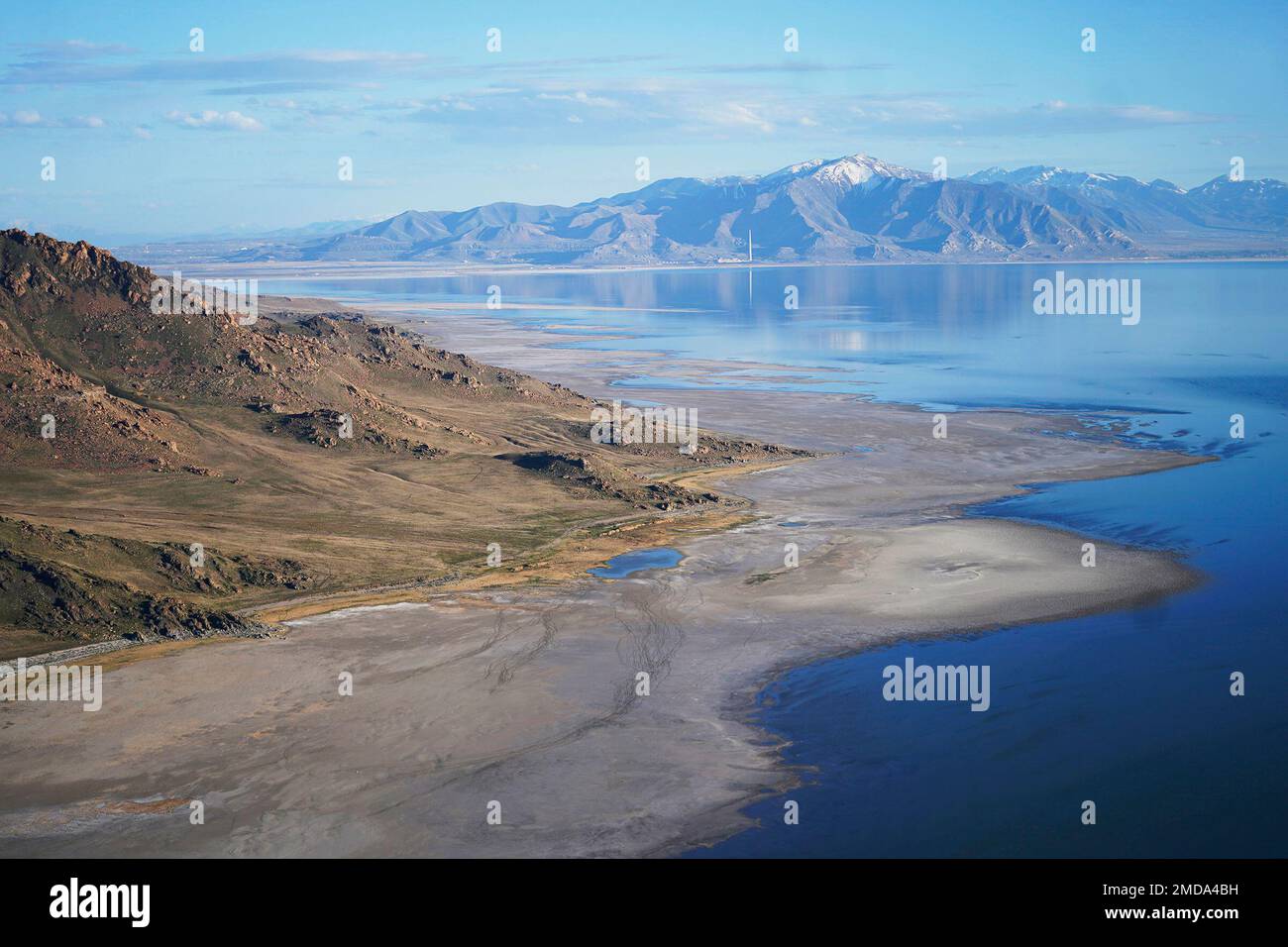 FILE - In this on May 4, 2021, file photo, the Great Salt Lake recedes ...
