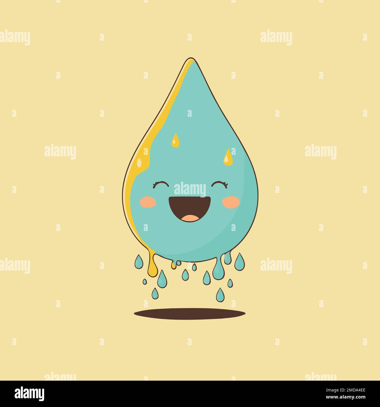 illustration of character in the shape of a nice water drop smiling ...