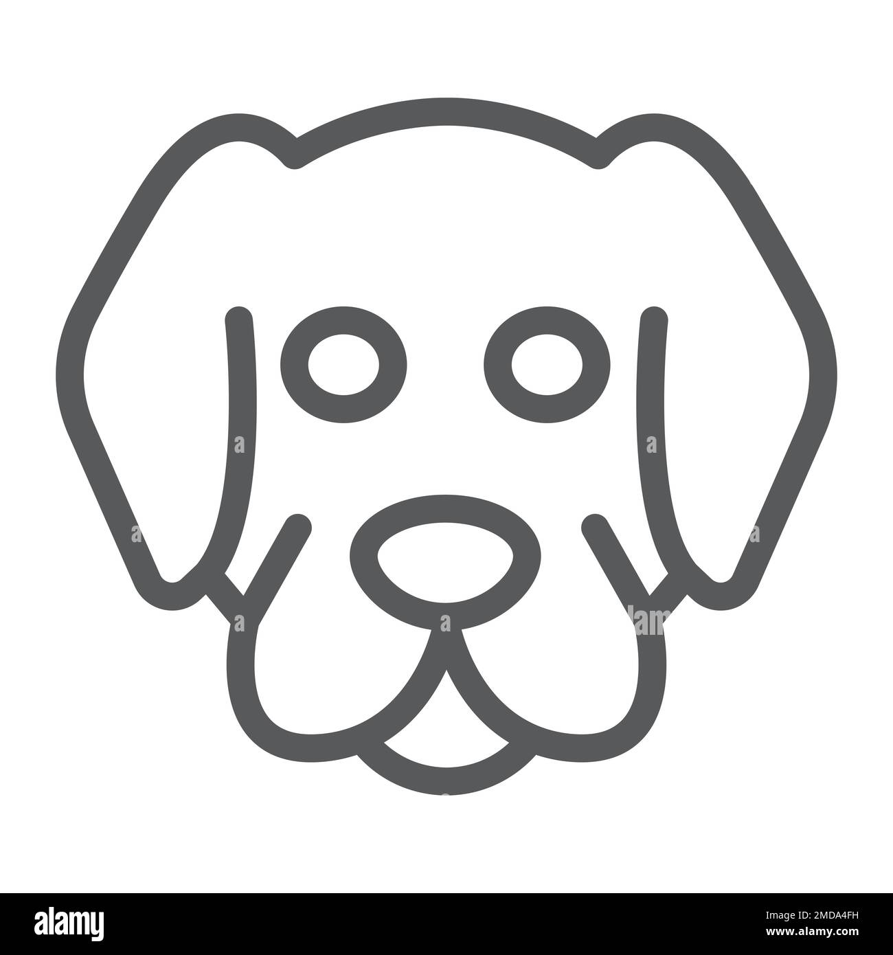 Dog line icon, animal and zoo, mammal sign vector graphics, a linear ...