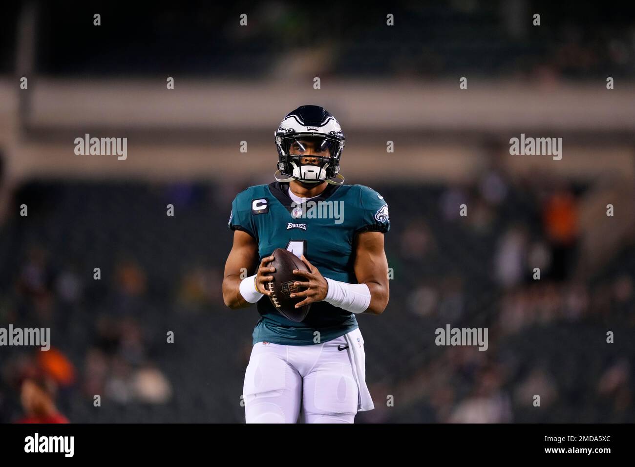 Philadelphia Eagles' Jalen Hurts plays during an NFL football game ...