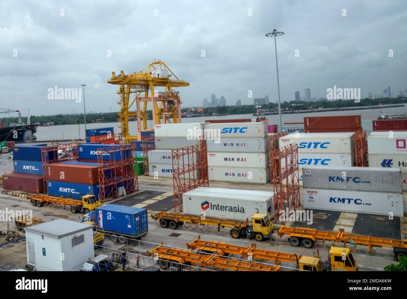 Containers sit at the Bangkok Port in Bangkok, Thailand. Friday, Oct ...