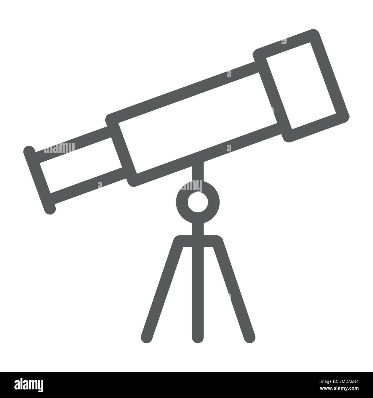 Telescope line icon, school and education, astronomy sign vector ...