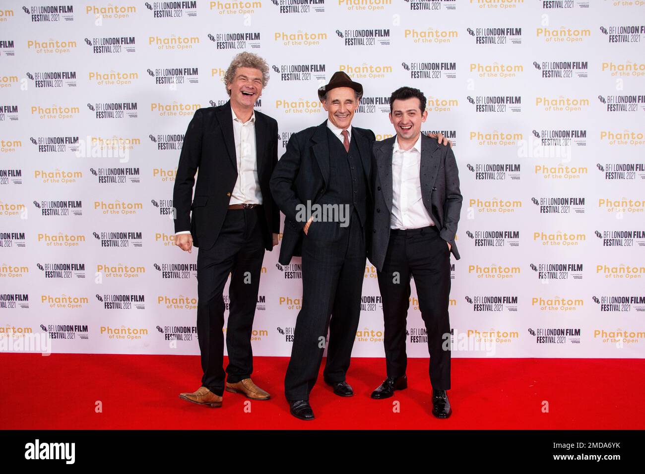 Simon Farnaby, left, Mark Rylance, centre and Craig Roberts pose for ...