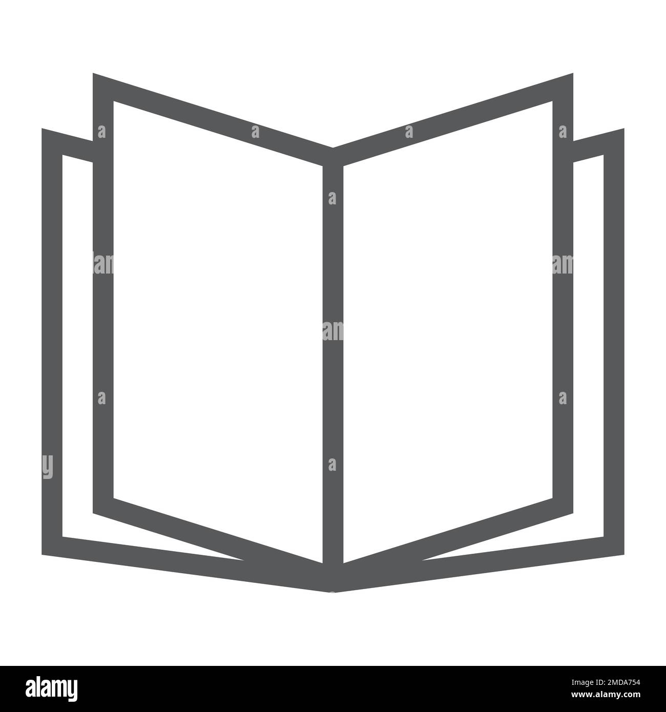 Open book line icon, school and education, knowledge sign vector graphics, a linear pattern on a ...
