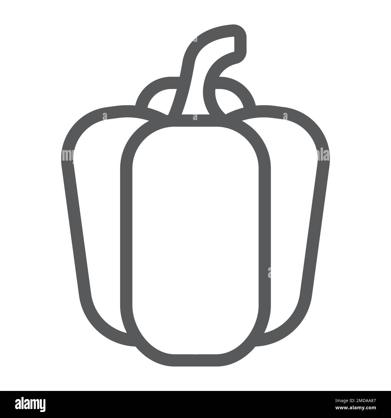 Bell pepper line icon, vegetable and diet, sweet pepper sign, vector ...