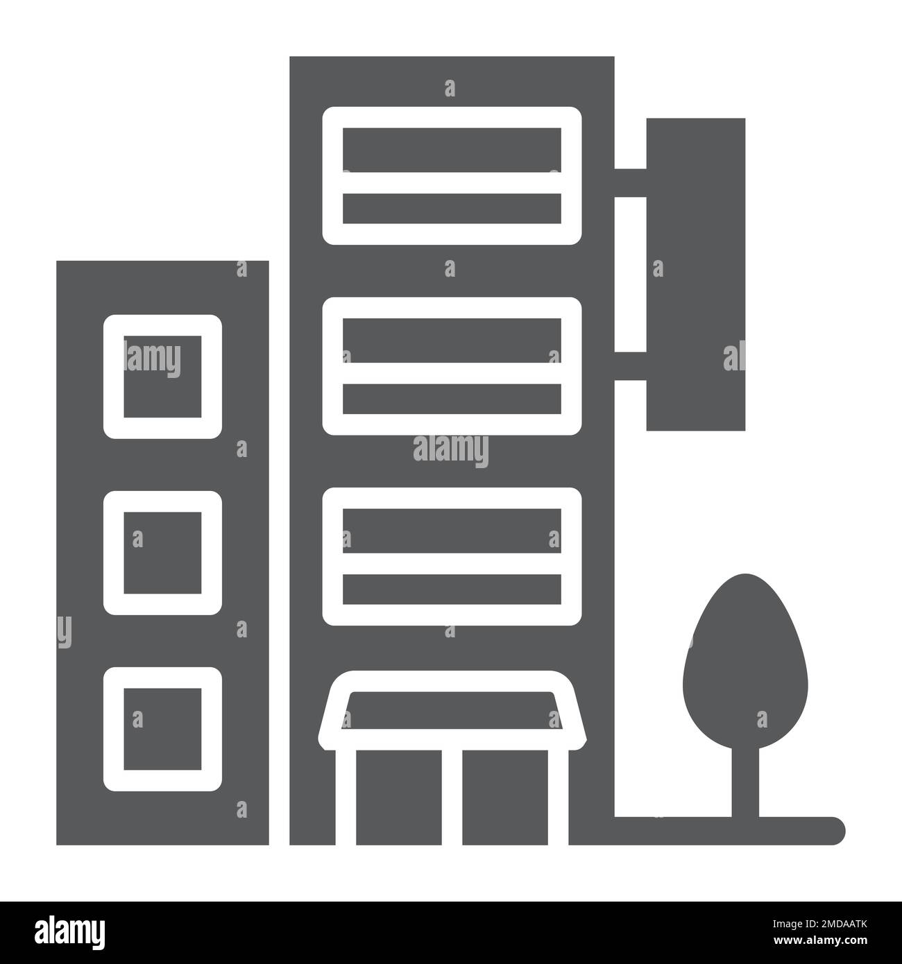 Hotel Building glyph icon, travel and tourism, apartment sign vector ...