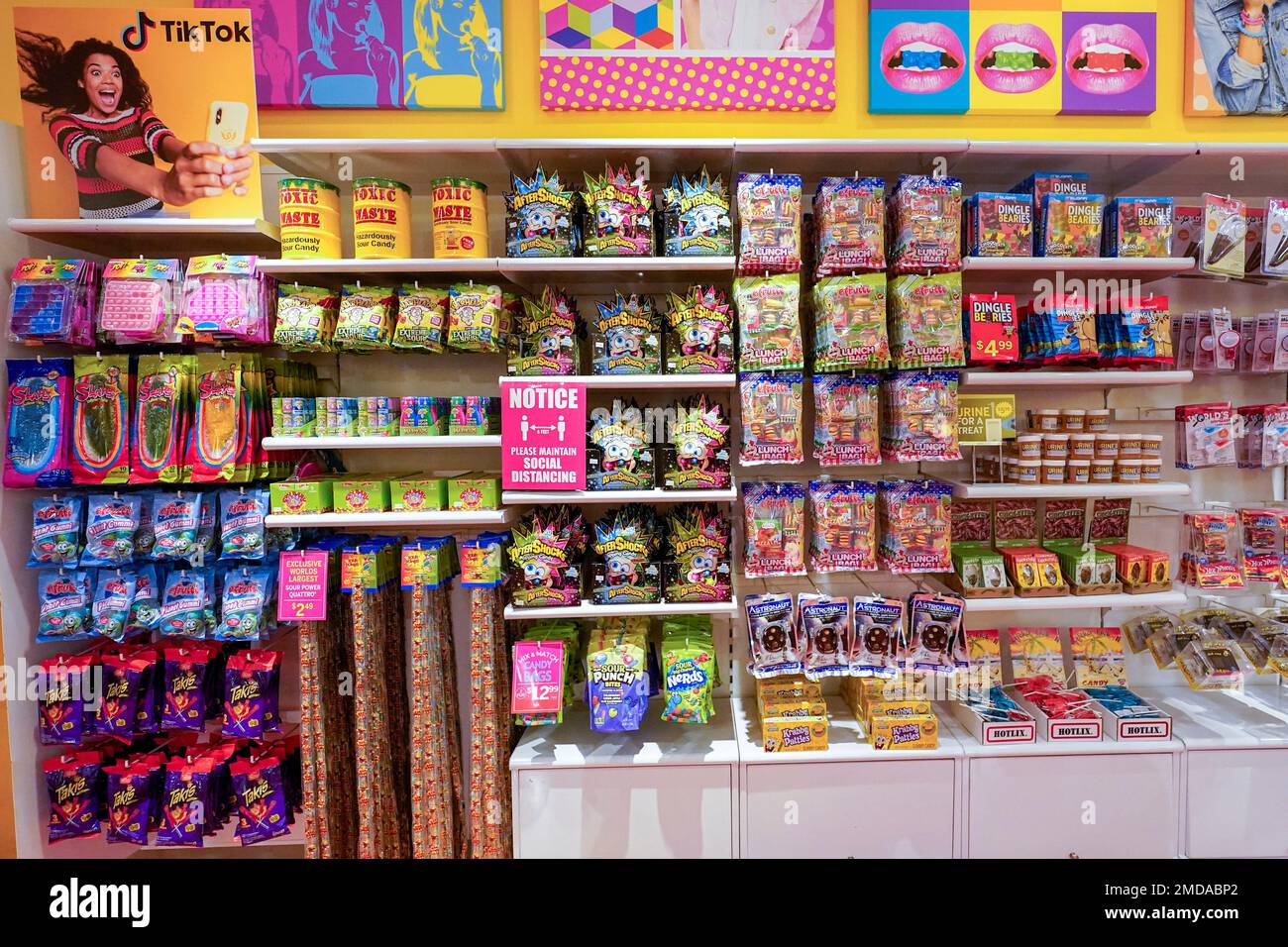 A column of candy, left, featured in TikTok videos is displayed at It ...