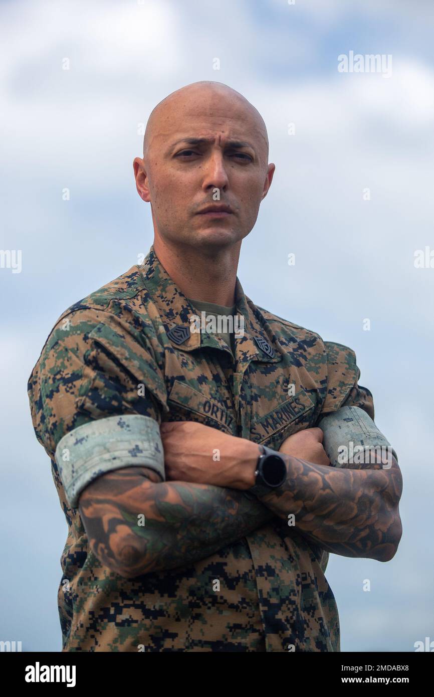 U.S. Marine Corps 1st Sgt. Jefferson Ortiz, company first sergeant for ...