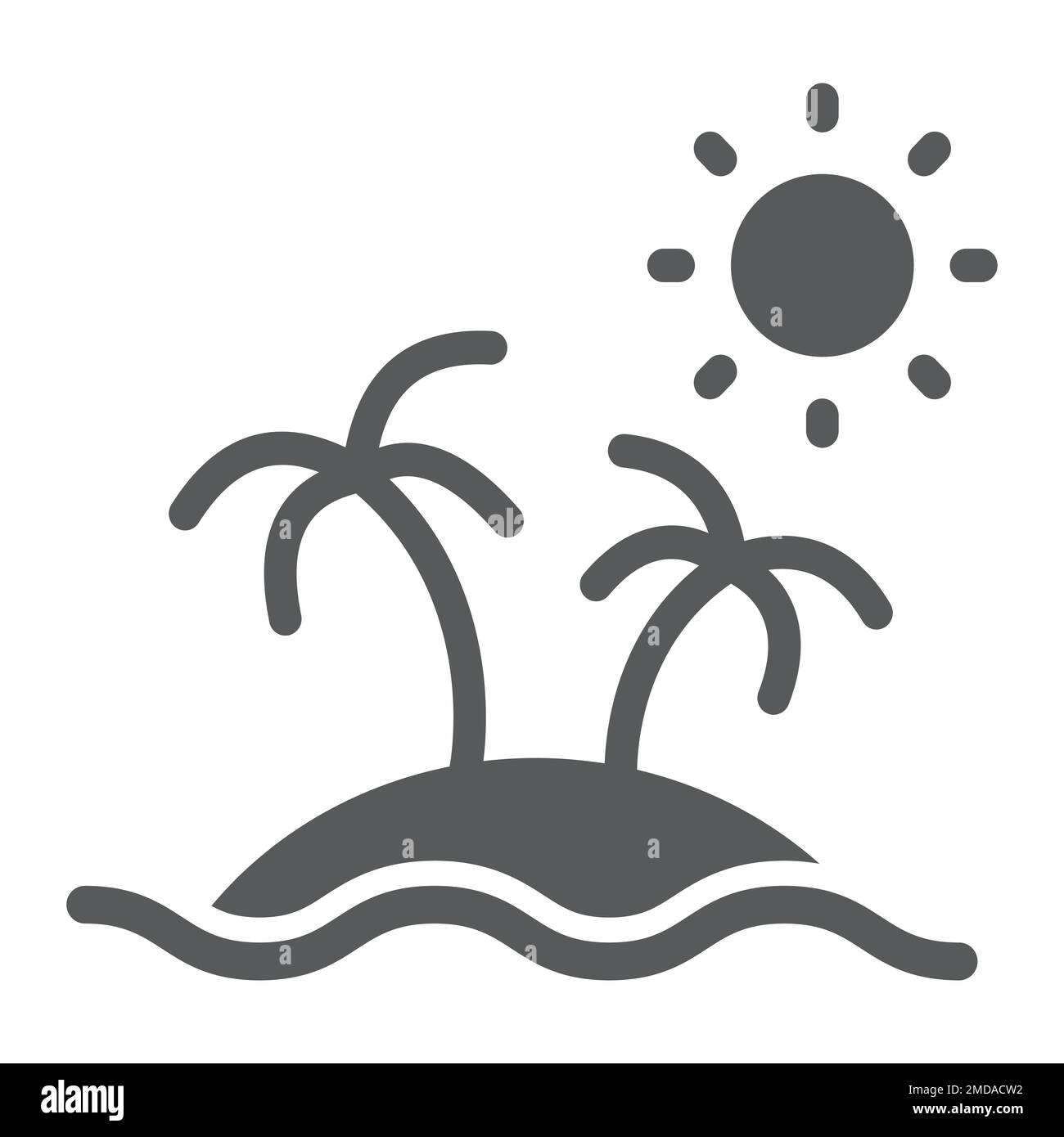 Island glyph icon, travel and tourism, palm trees sign vector graphics ...