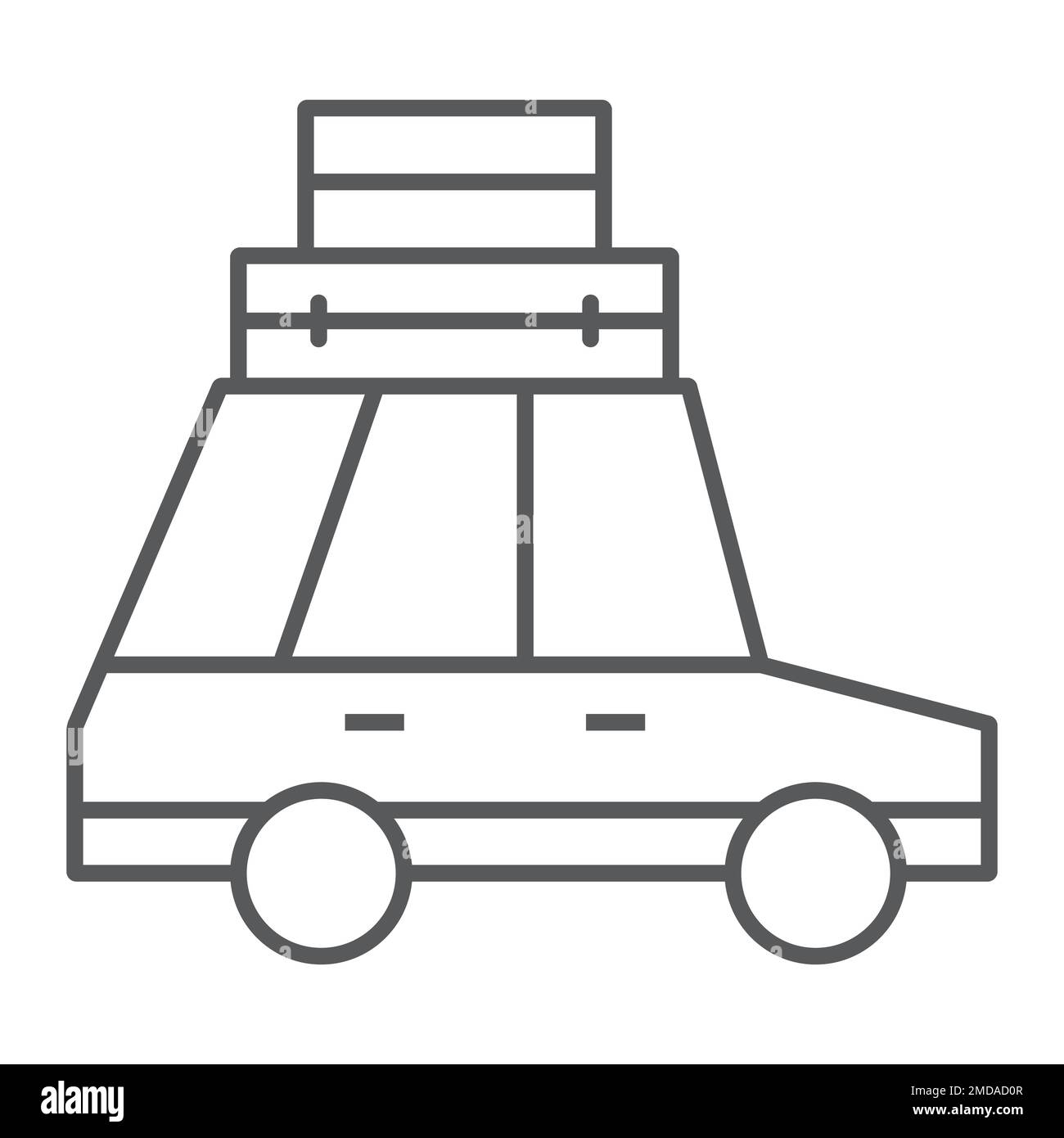 Travel Car thin line icon, travel and tourism, trip vehicle sign vector ...
