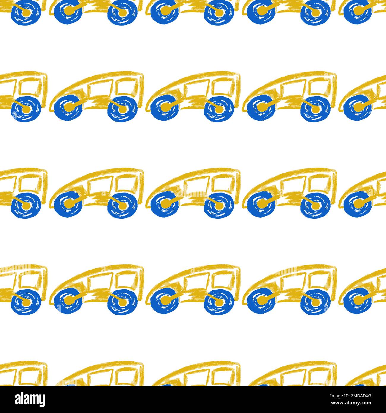 Boys seamless pattern. Car. Children's drawings with wax crayons. Print ...