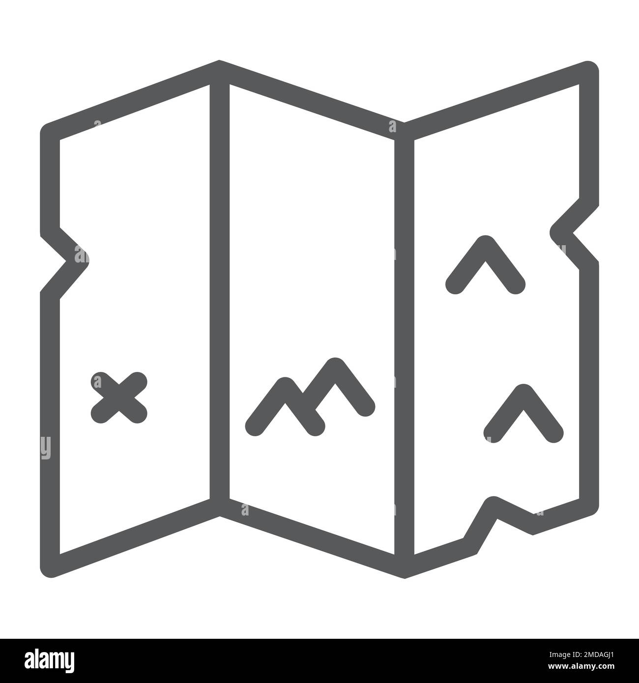 Map line icon, travel and tourism, direction sign vector graphics, a ...