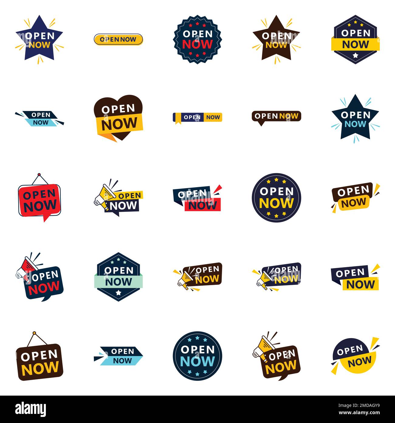 Now open sign Stock Vector Images - Alamy