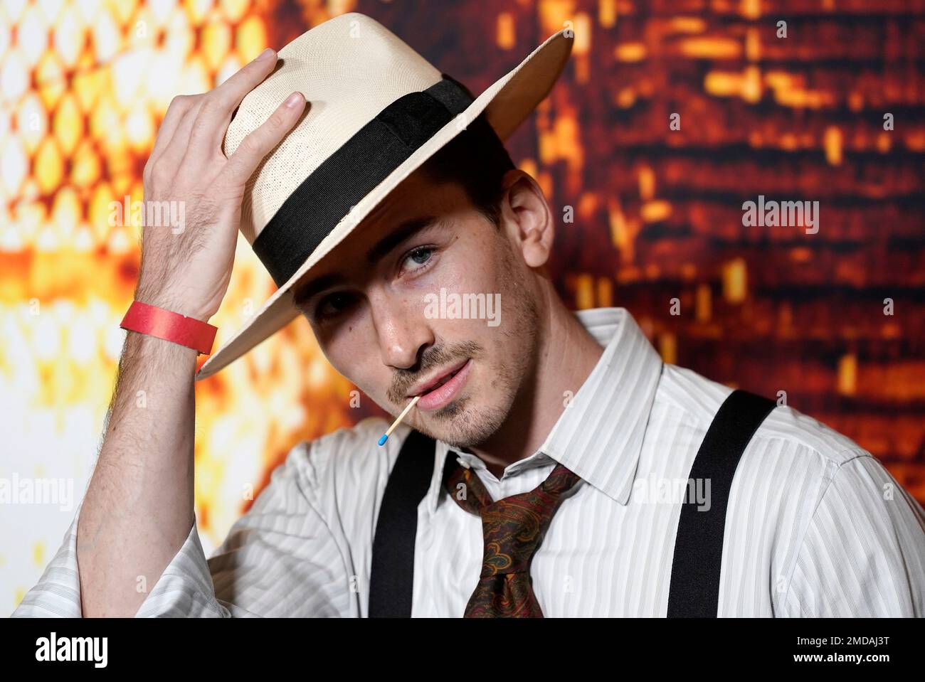 Dylan Arnold, a cast member in "Halloween Kills," poses at the premiere ...