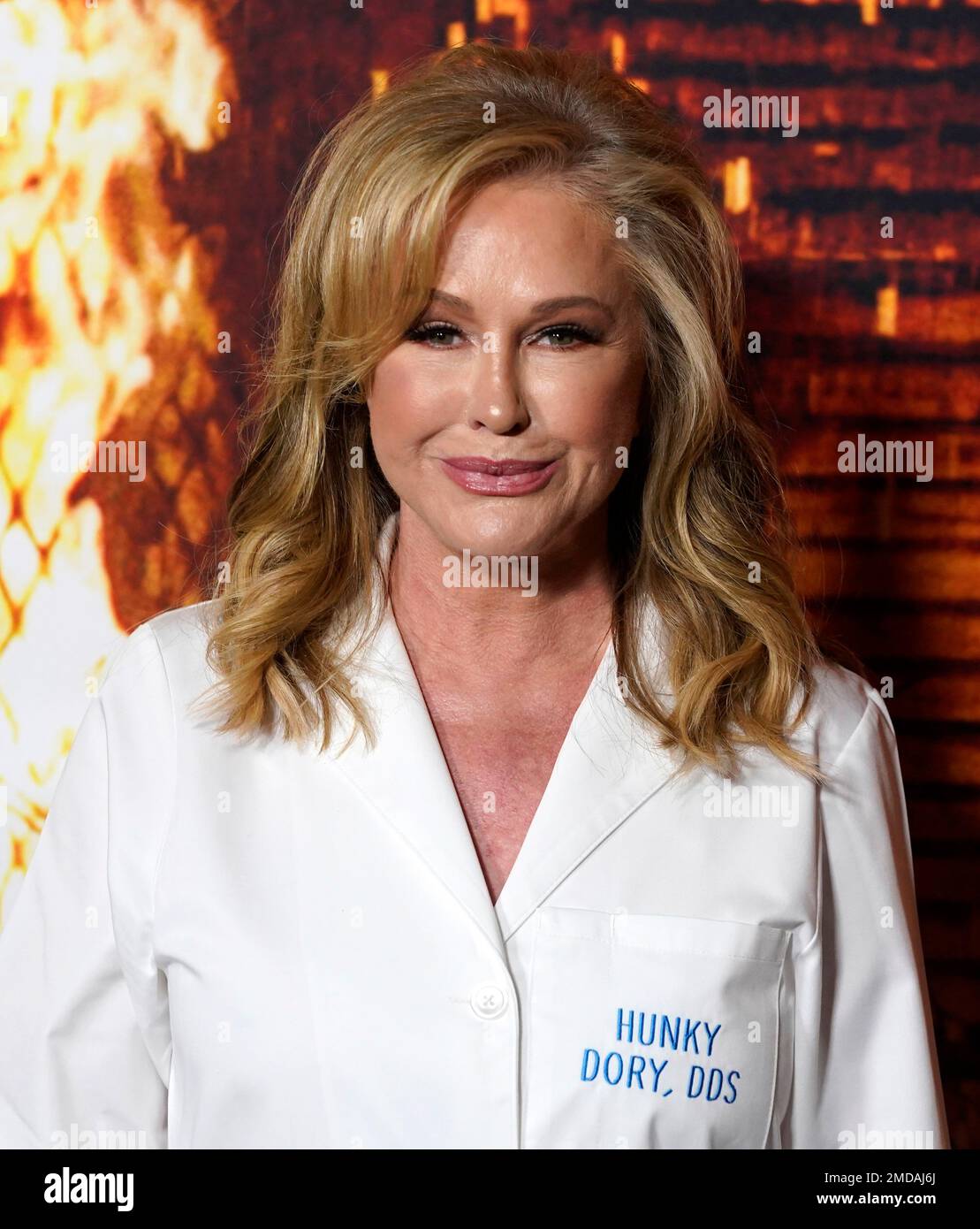 Kathy Hilton poses at the premiere of the film "Halloween Kills ...