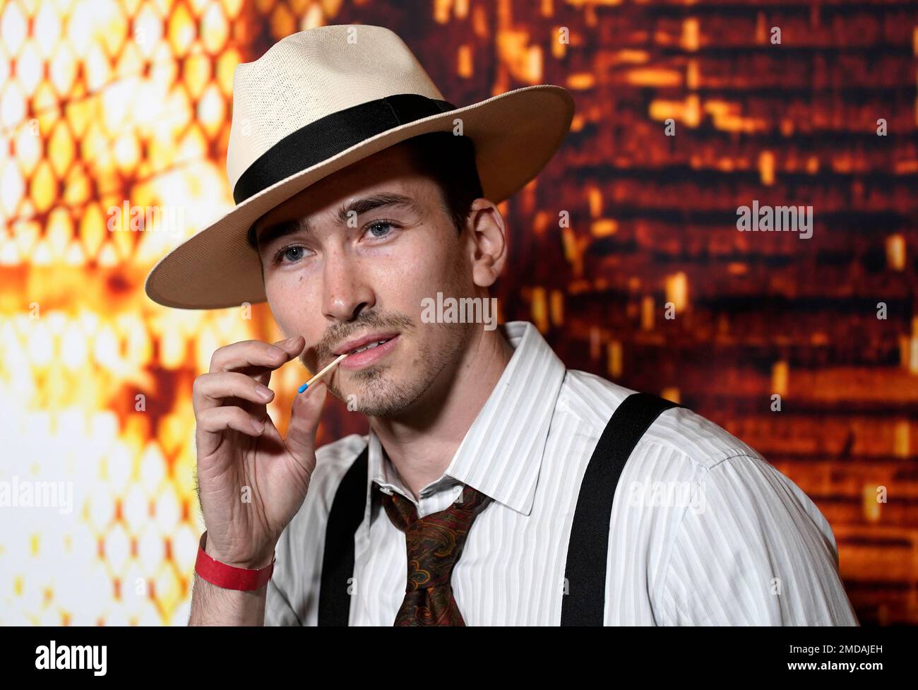Dylan Arnold, a cast member in "Halloween Kills," poses at the premiere ...