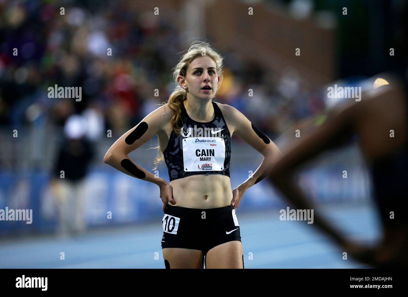 FILE - In this April 29, 2016, file photo, Mary Cain walks off the ...