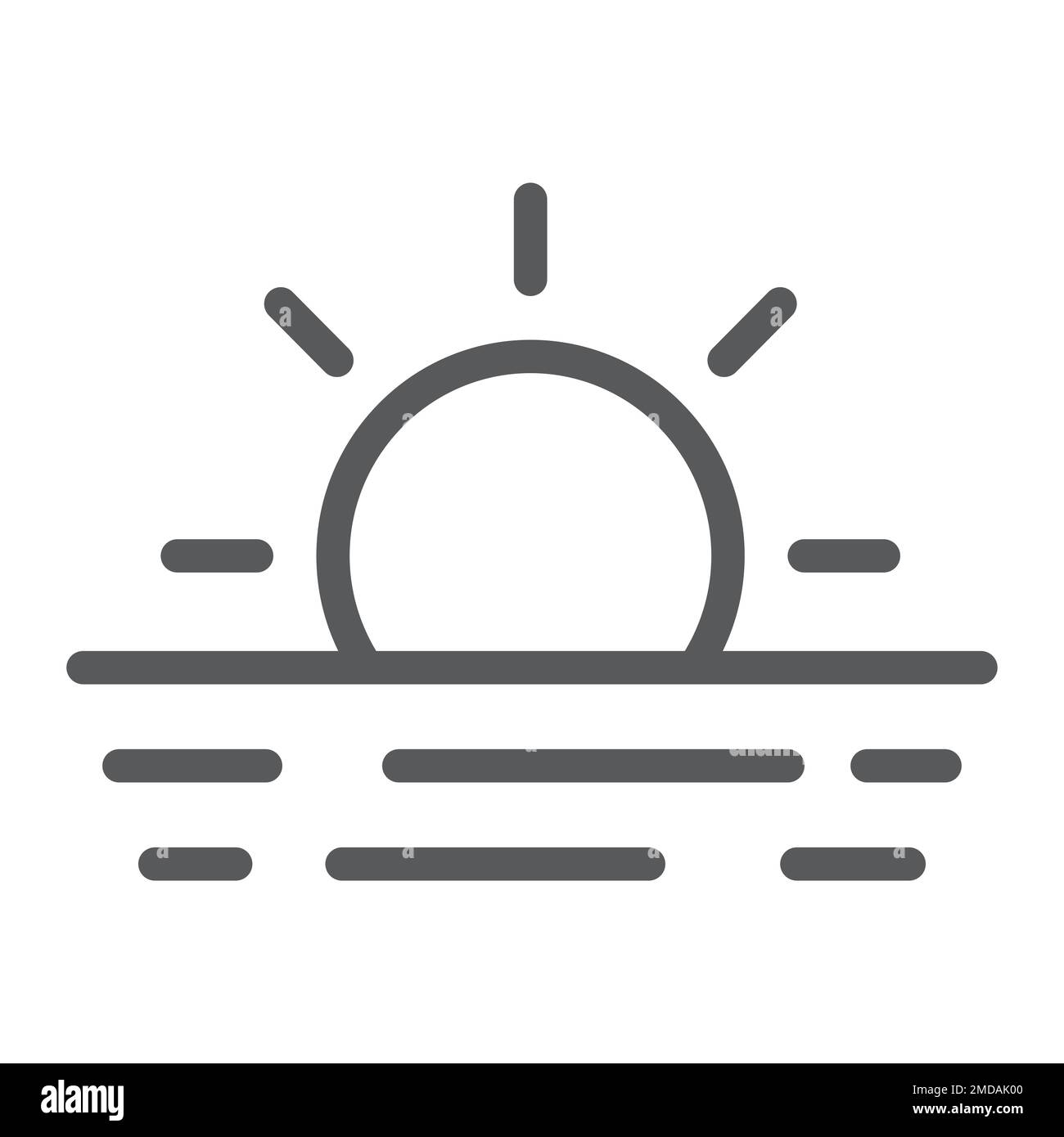 Sunset line icon, travel and tourism, sea sign vector graphics, a ...