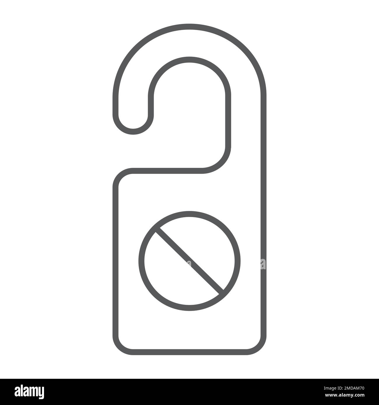 Do Not Disturb thin line icon, travel and tourism, door hanger sign ...
