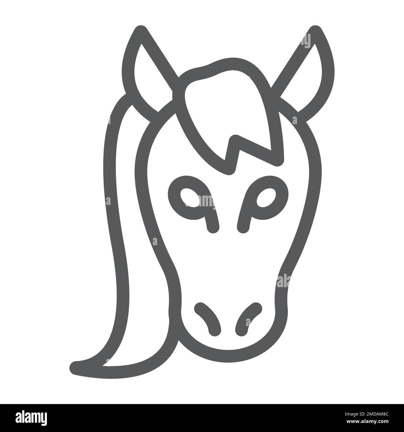 Horse line icon, animal and zoo, mustang sign vector graphics, a linear ...