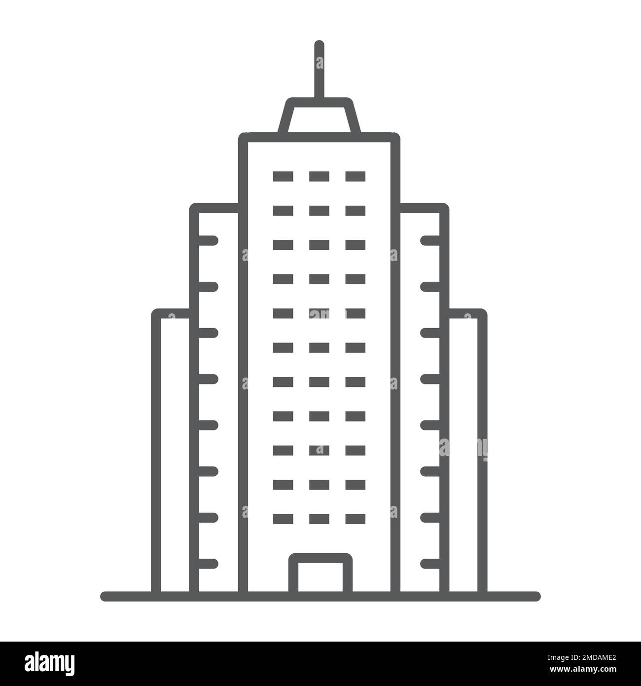 Skyscraper thin line icon, office and architecture, building sign ...