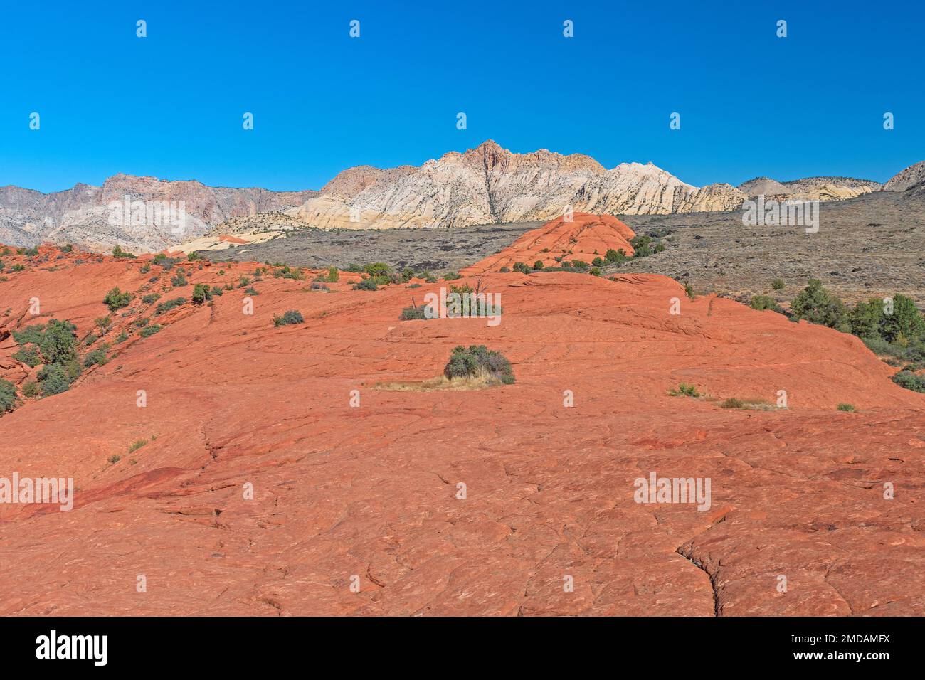 Lava Field Between the Red and White Sandstone in Snow Canyon State ...
