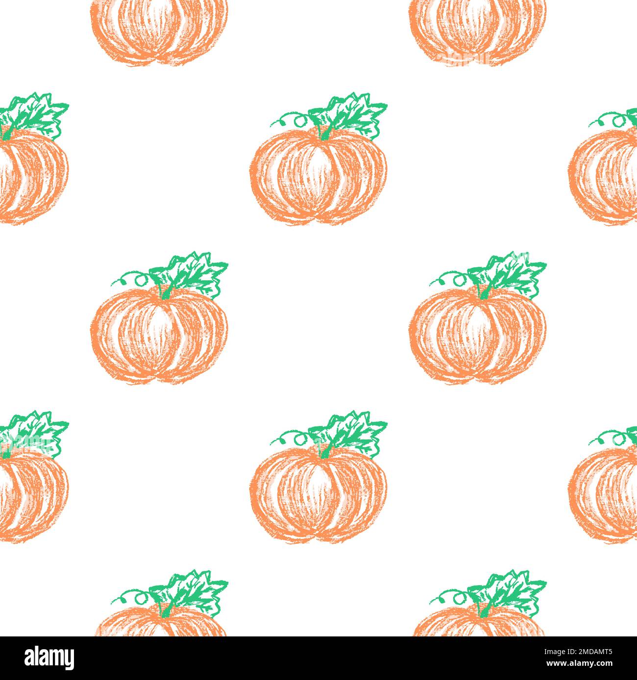 Vegetable seamless pattern. Children's drawings with wax crayons ...
