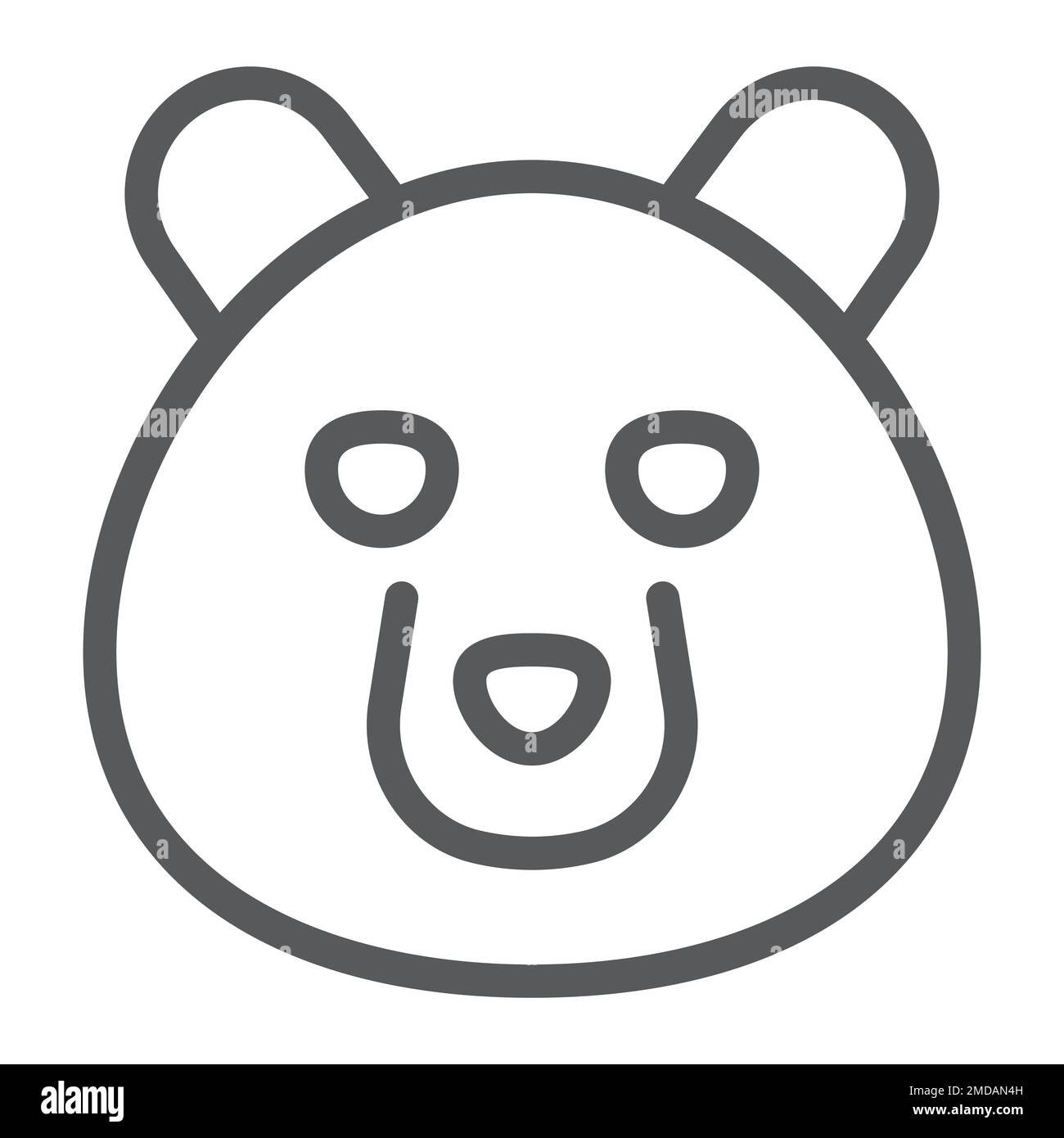 Bear line icon, animal and zoo, grizzly sign vector graphics, a linear ...