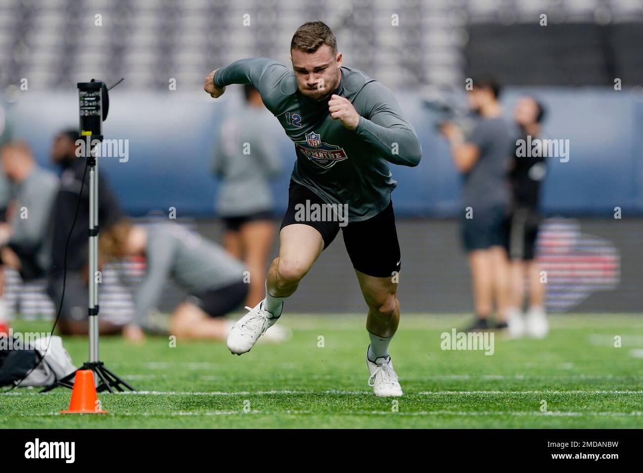 Potsdam Royals wide receiver Aymeric Nicault, of France, participates ...