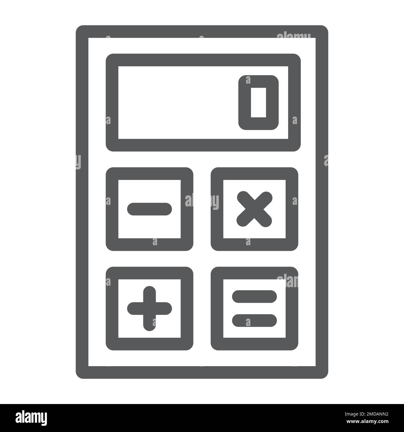 Calculator line icon, office and work, electronic sign, vector graphics ...