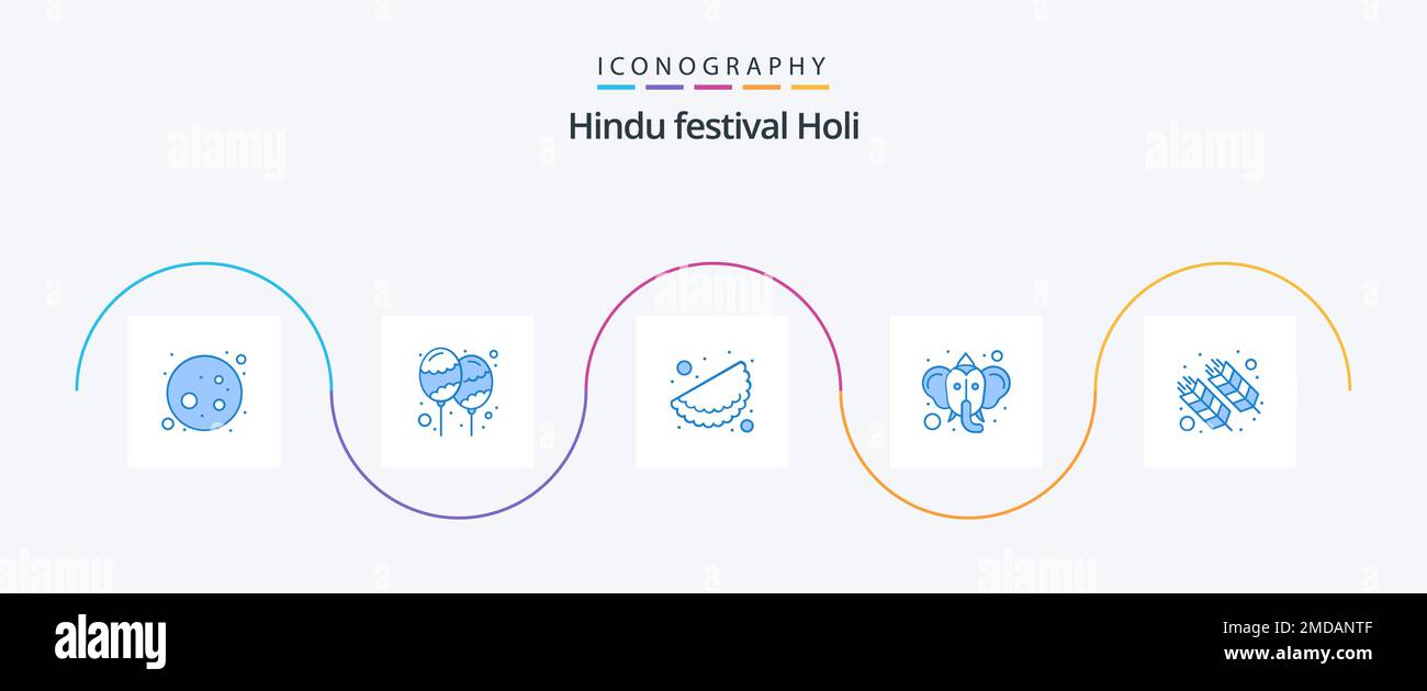 Holi Blue 5 Icon Pack Including holi. food. food. hinduism. ganesha ...