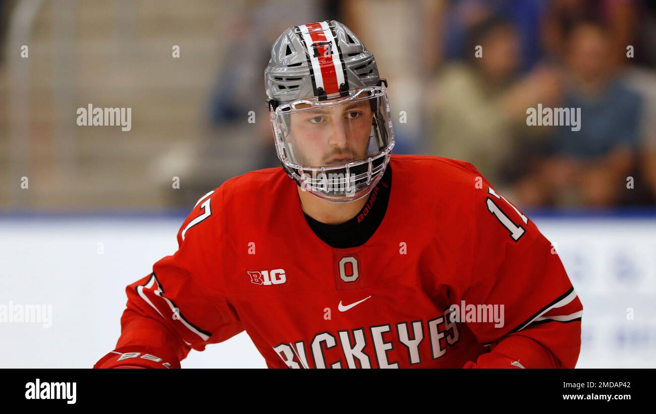 Ohio State's Mark Cheremeta during an NCAA hockey game against Bentley ...