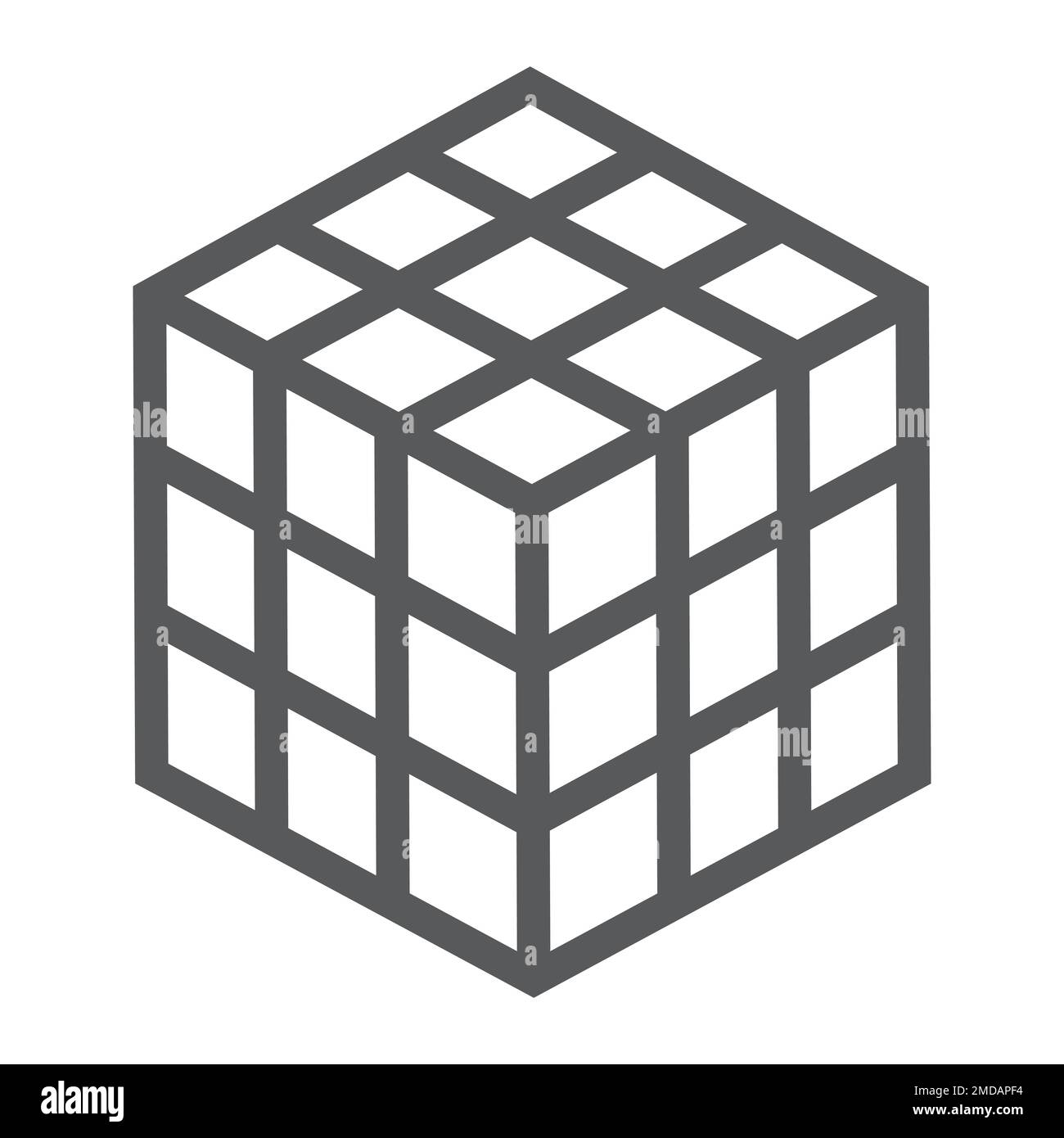 Math cube line icon, block and geometric, square sign, vector graphics ...