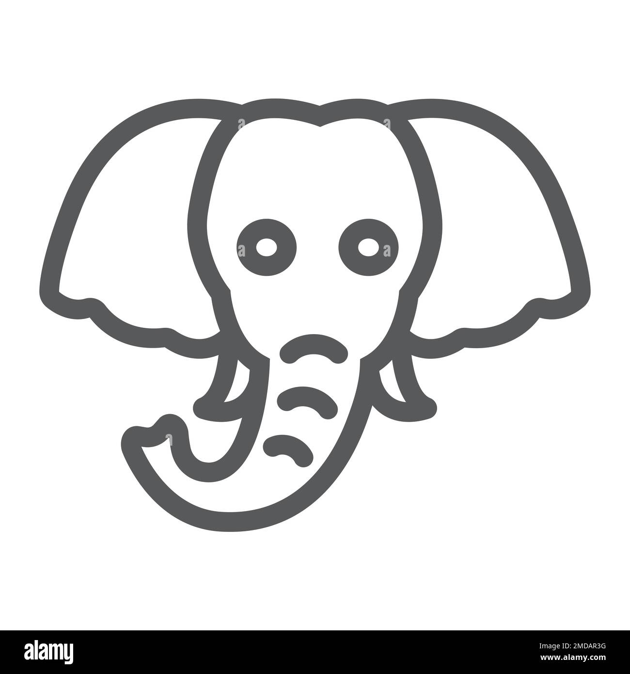 Elephant line icon, animal and zoo, mammal sign vector graphics, a ...