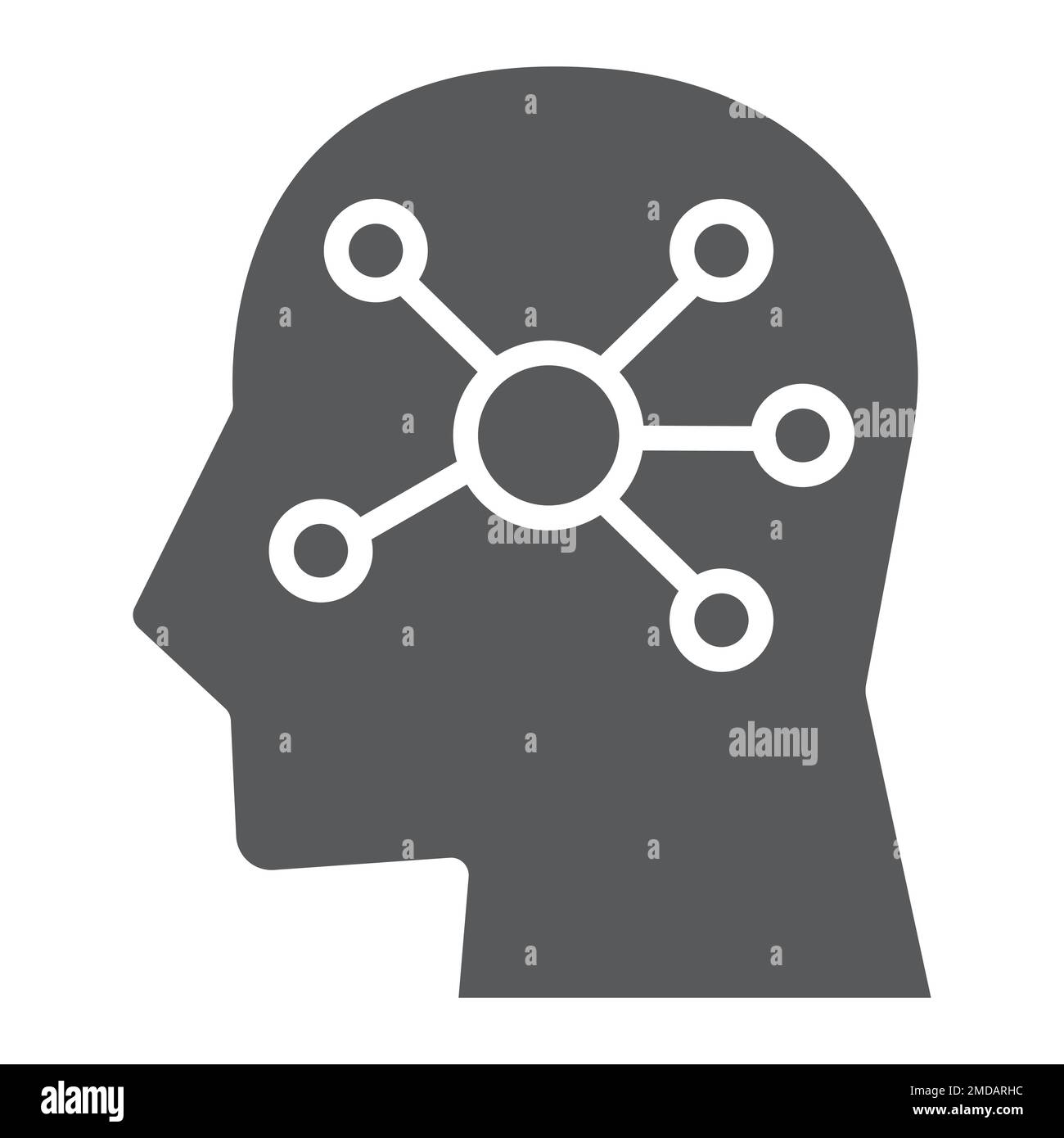 Mind Map glyph icon, data and analytics, person sign, vector graphics ...