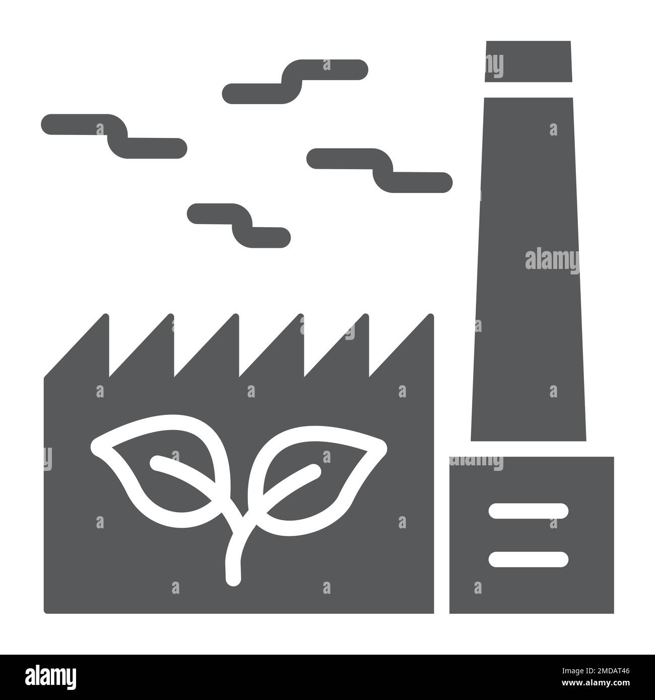 Green Factory glyph icon, ecology and energy, green industry sign ...